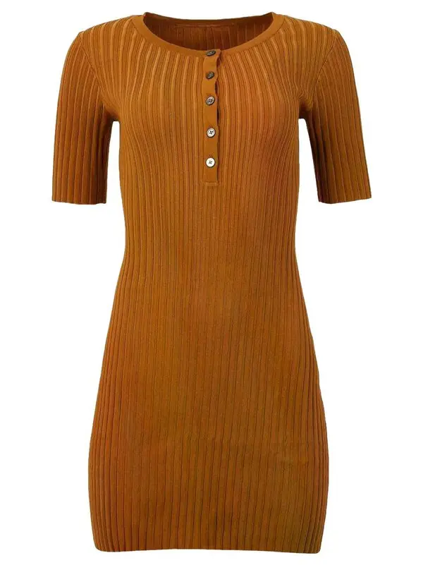 Lhd Button Knit Samphire Dress - Brown