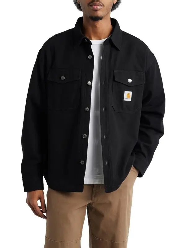Carhartt Work In Progress Selby Cotton Canvas Shirt Jacket - Black
