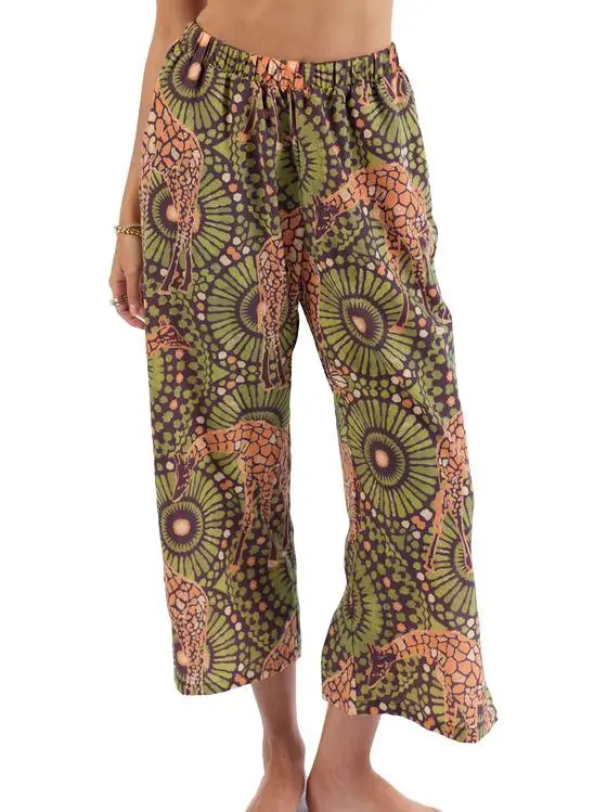 Kenny Flowers Printed Cropped Pants - Brown