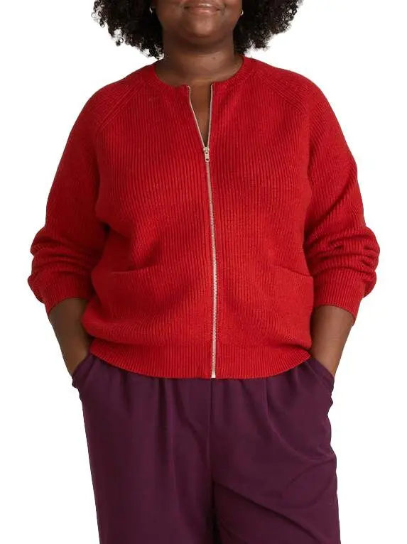 Universal Standard Vicki Zip-up Cardigan - Autumnal Red