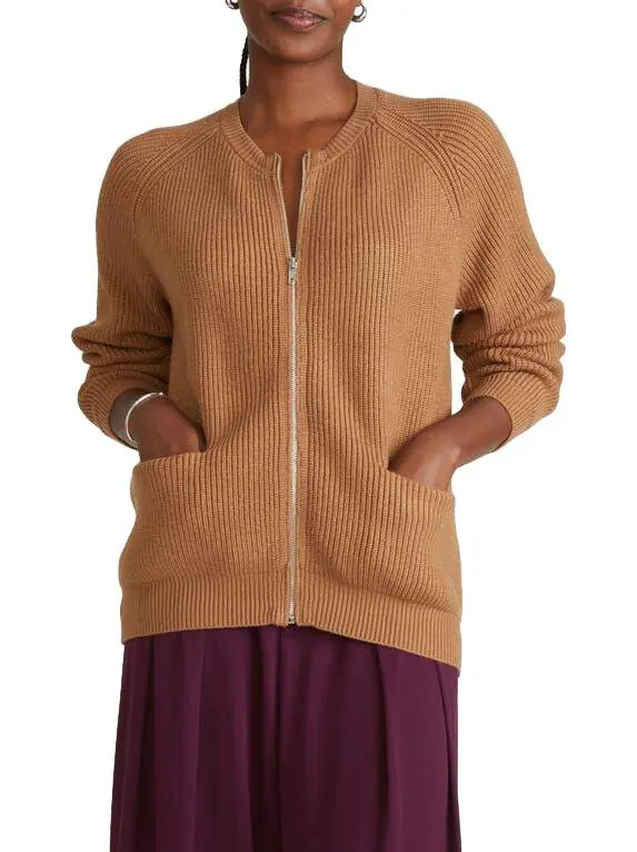 Universal Standard Vicki Zip-up Cardigan - Camel