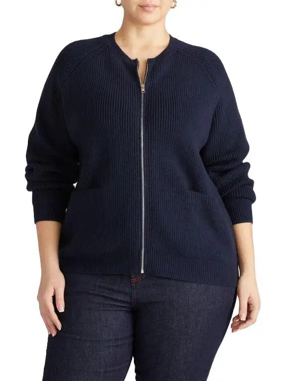 Universal Standard Vicki Zip-up Cardigan - Midnight Blue