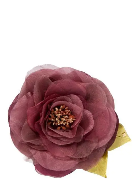 HELENA SIMON The Open Rose Floral Brooch - Mauve