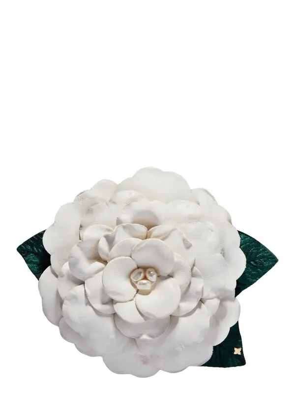 HELENA SIMON The Large Gardenia Floral Brooch - White