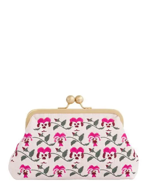 FABLE ENGLAND Pansy Victoriana Clutch - Pink