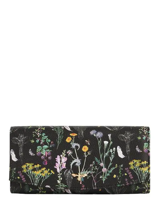 FABLE ENGLAND Wilderness Printed Large Purse - Black