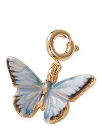 FABLE ENGLAND Enamel Butterfly Charm - Multi & Gold