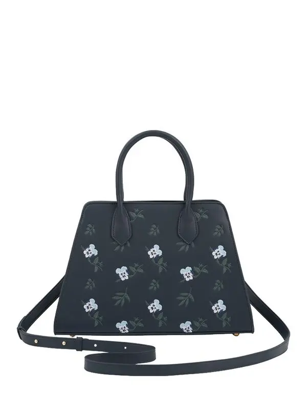 FABLE ENGLAND Ditsy Embroidered Tote Bag - Navy