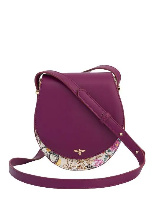 FABLE ENGLAND Floral Engravings Saddle Bag - Purple