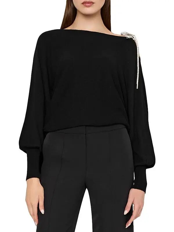 MILLY Bow Detail Sweater - Black