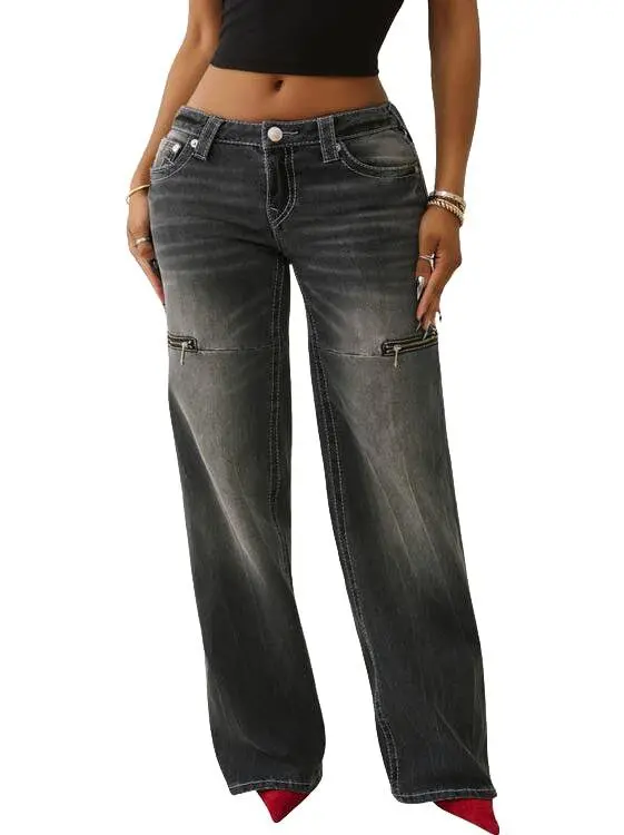 True Religion Bobbi Low Rise Baggy Jeans - Midnight Serenade