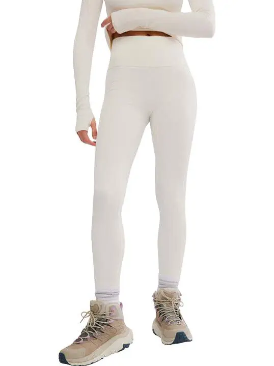 Free People Run Around Seamless High Waist Leggings - Ivory Combo