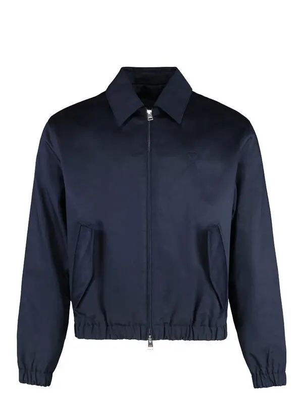 Ami Zippered Cotton Jacket - Blue