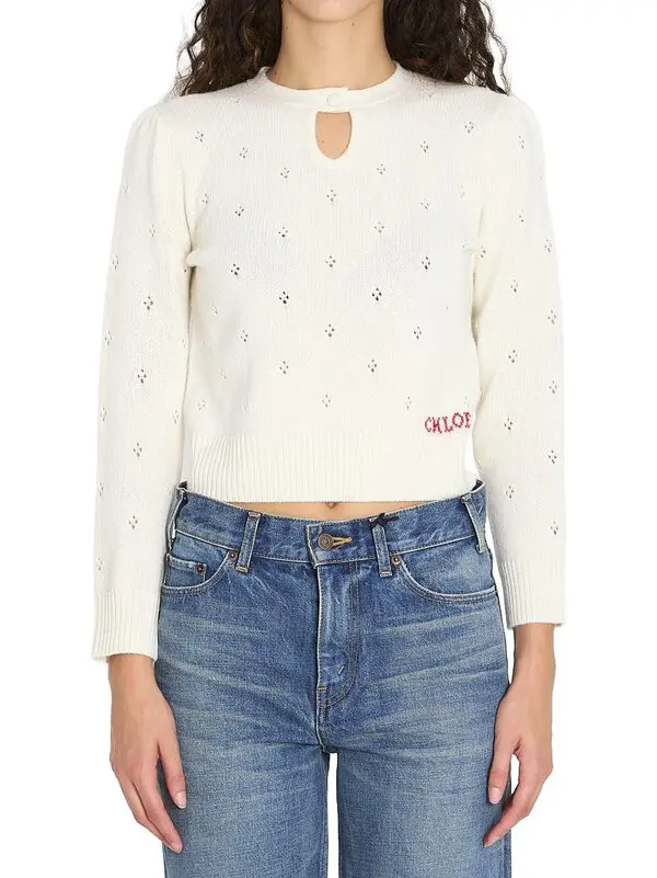 Chloé Wool And Cashmere Sweater - White