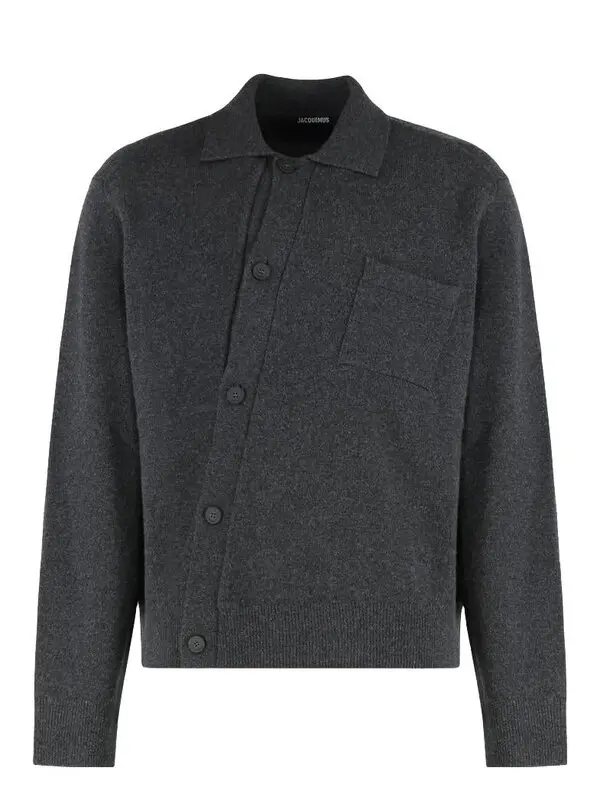 Jacquemus Wool And Cashmere Cardigan - Grey