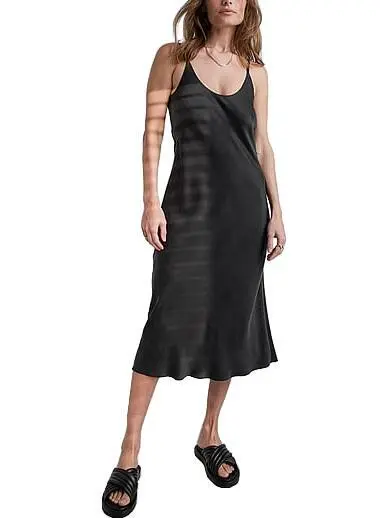 Victoria's Secret Lunya Washable Silk Slip Dress - Black