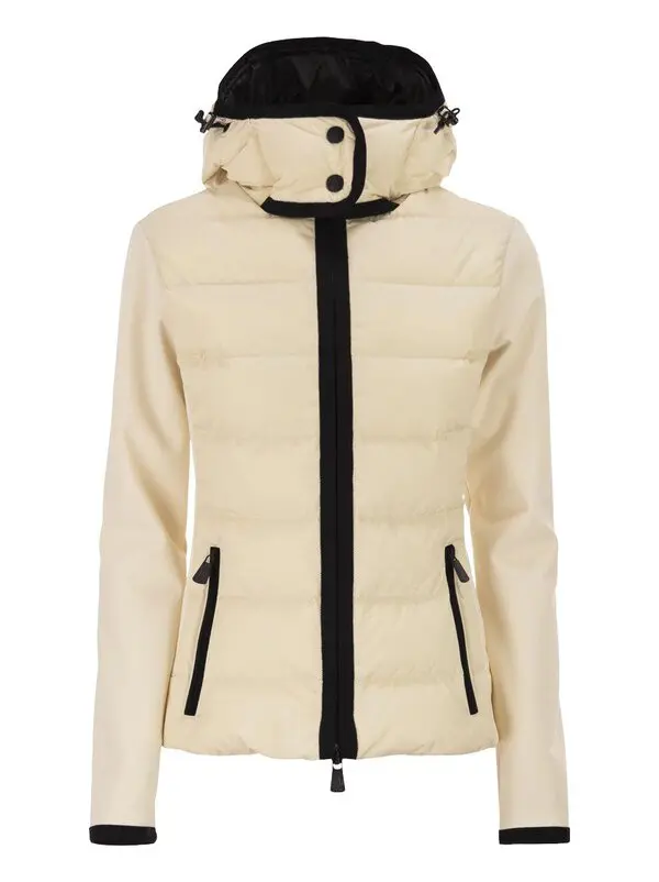 Moncler Padded Zip Up Hoodie - Beige