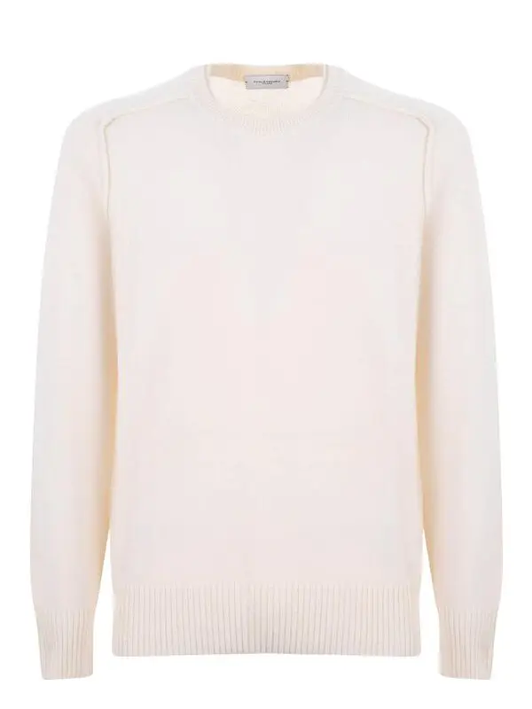 PAOLO PECORA Virgin Wool Crew Neck Sweater - Beige