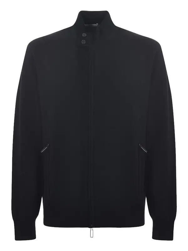 PAOLO PECORA Wool And Cotton Blend Cardigan - Black