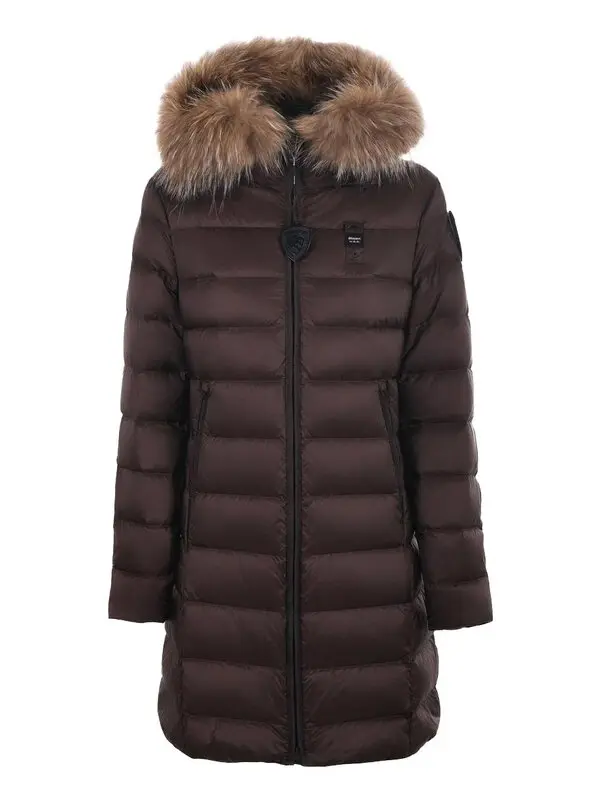 BLAUER. Quilted Down Coat - Brown
