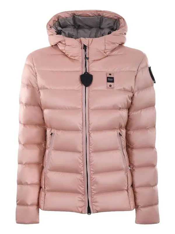 BLAUER. Satin Nylon Down Jacket - Pink