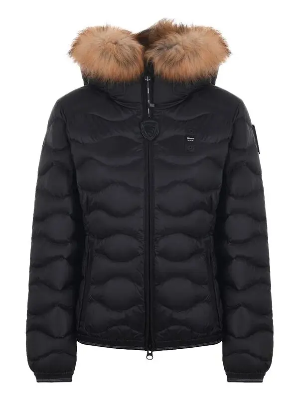 BLAUER. Satin Nylon Down Jacket - Black