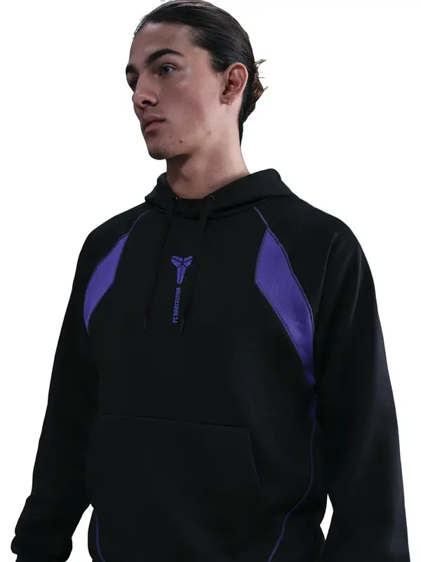 Nike Fc Barcelona Away Kobe Therma-fit Soccer Pullover Hoodie - Black