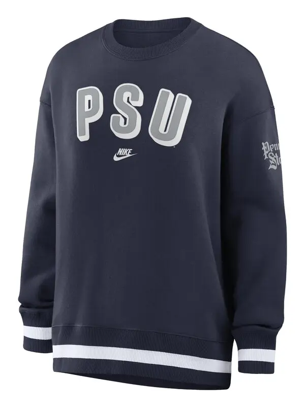 Nike Penn State Legacy Phoenix Oversized Pullover Crew - Blue