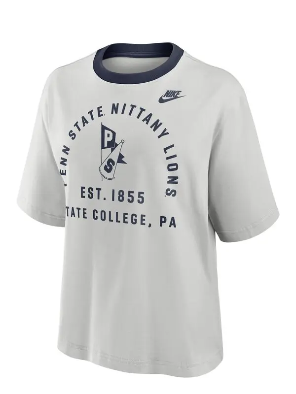 Nike Penn State Legacy Arch Script Boxy College T-shirt - Grey