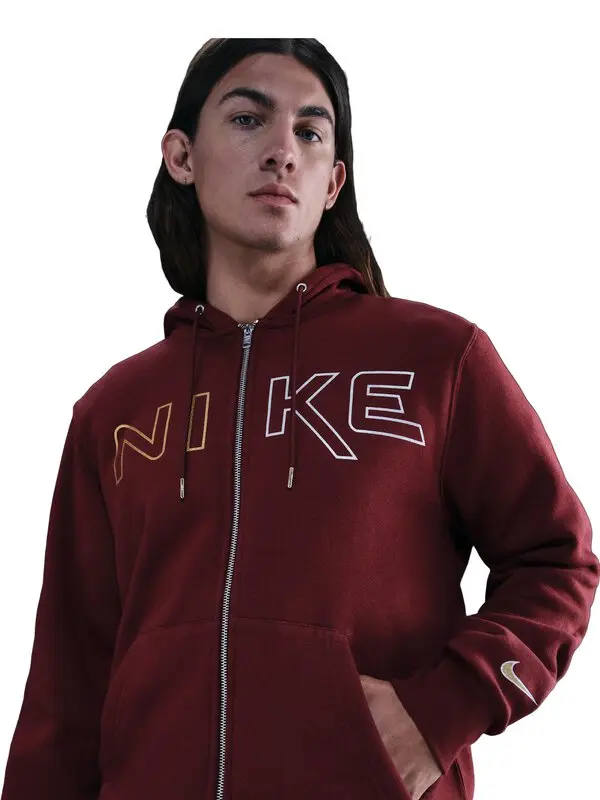 Nike Sportswear Club Full-zip Fleece Hoodie - Red
