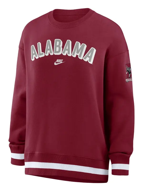 Nike Alabama Legacy Phoenix College Oversized Pullover Crew - Red