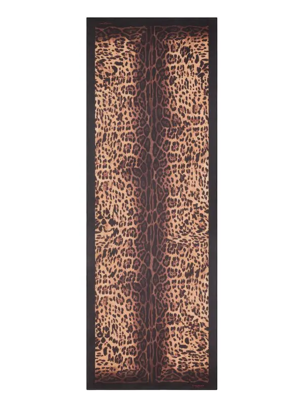 Givenchy Silk Chiffon Stole With Leopard Print - Multicolor