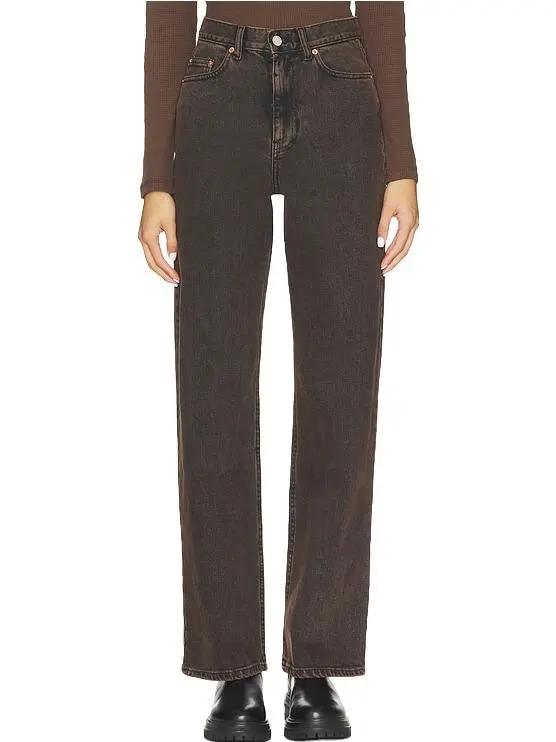 DR. DENIM Echo Straight Jeans - Tar Jet Brown