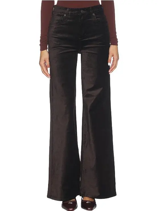 Citizens Of Humanity Kimberly Flare Leg Velvet Pants - Espresso