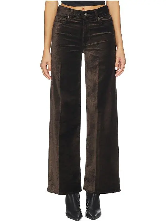 FRAME Le Slim Palazzo Pant - Dark Clove Velvet