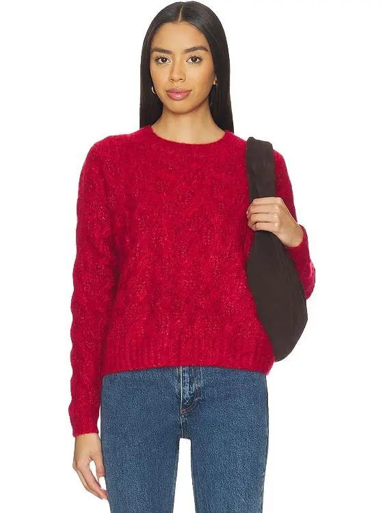 Autumn Cashmere Cable Crew Sweater - Grenadine