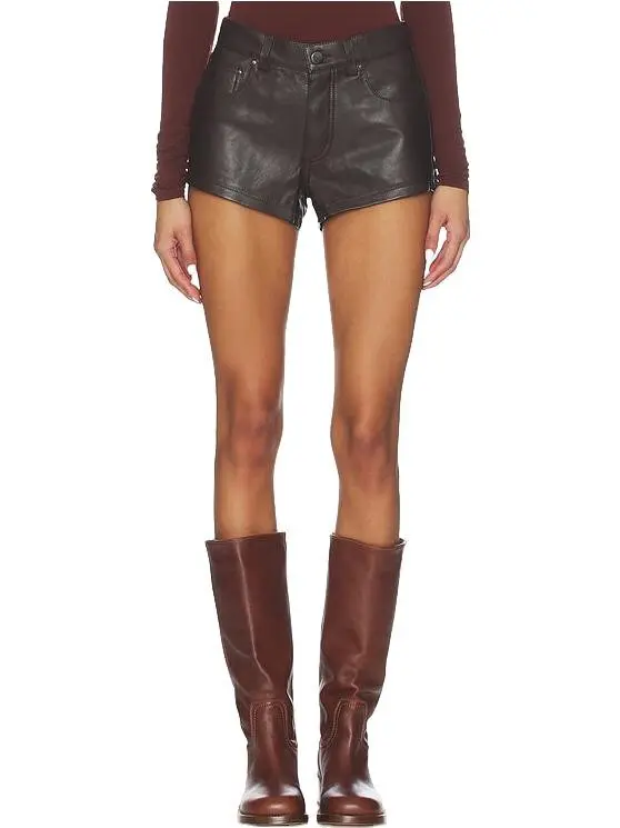 EB DENIM Portman Low Rise Short - Chocolate Leather