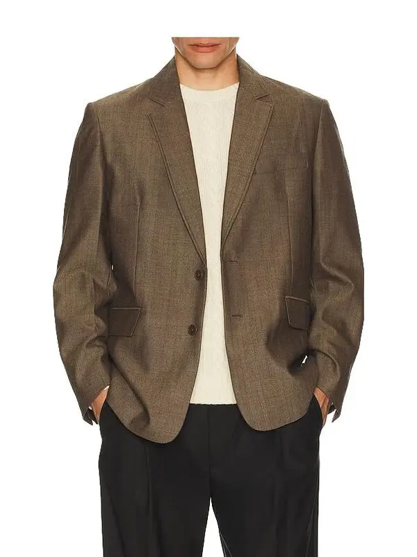 PERCIVAL Grounds Tailored Blazer In Brown - Oak