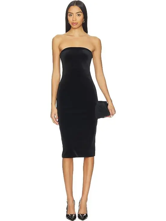 Commando Velvet Strapless Midi Dress - Black
