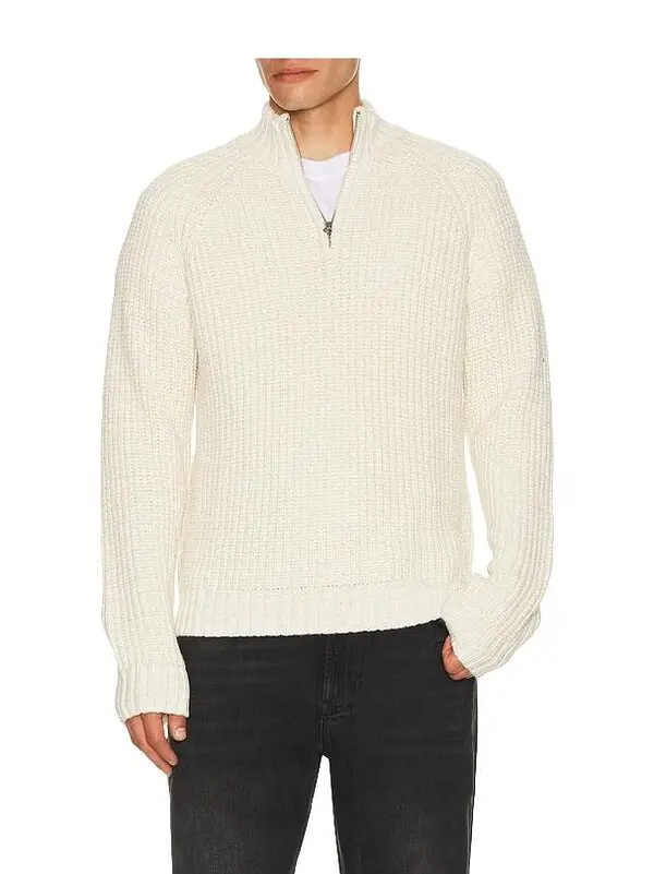 Rails Stratton Quarter Zip Sweater - Snowdrift Marl