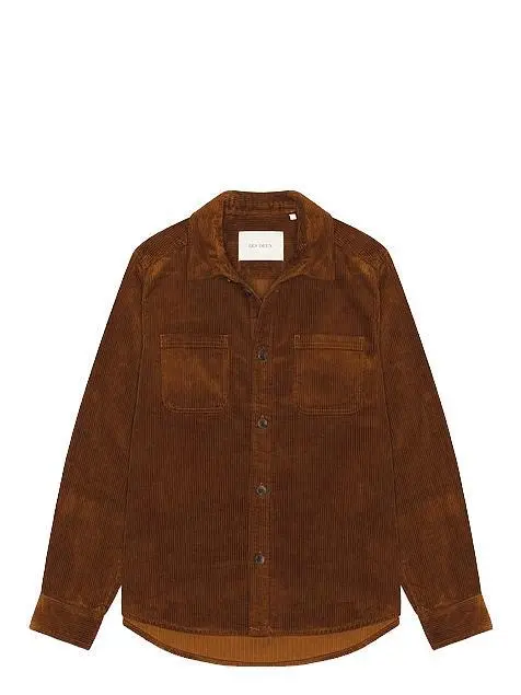 LES DEUX Kody Corduroy Overshirt In Brown - Monk's Robe
