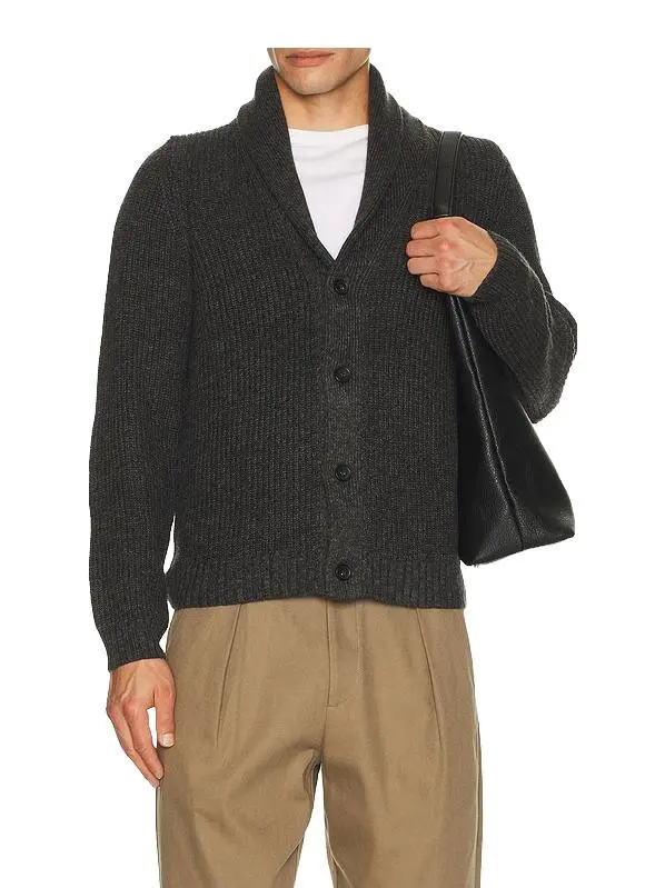 Marine Layer Marl Sweater Cardigan - Charcoal & Black