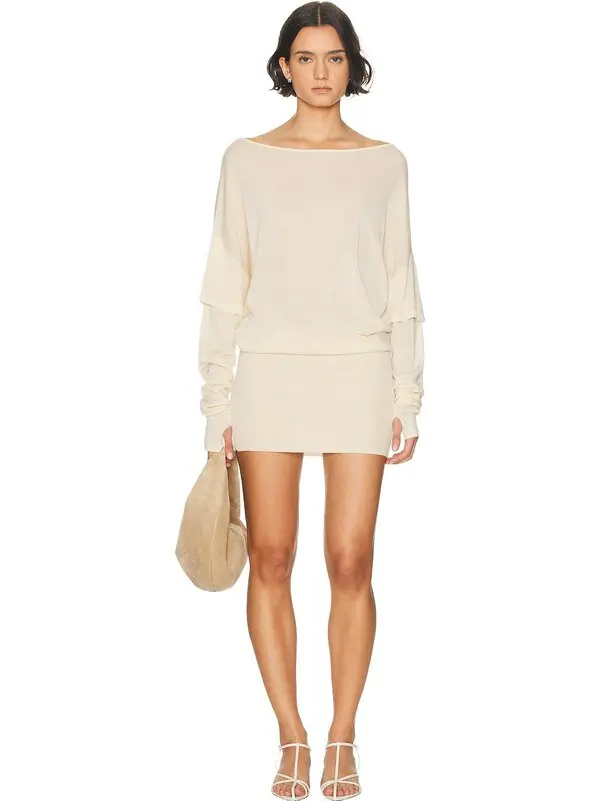 AYA MUSE Rea Knit Mini Dress - Taupe