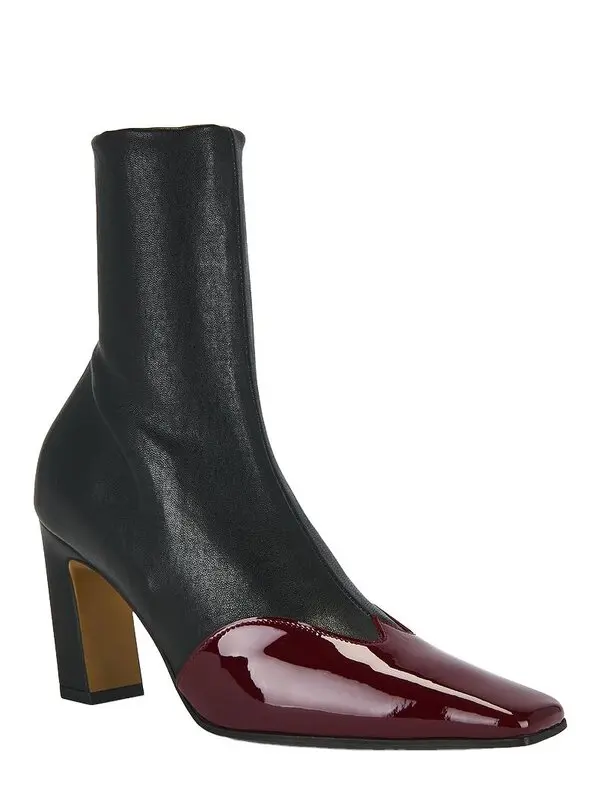Khaite Nevada Ankle Stretch Boot - Black & Oxblood