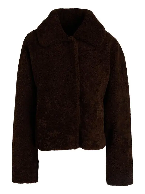 YVES SALOMON Shearling Jacket - Chocolate