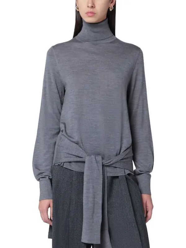 TOTEME Turtleneck With Double Sleeves - Grey