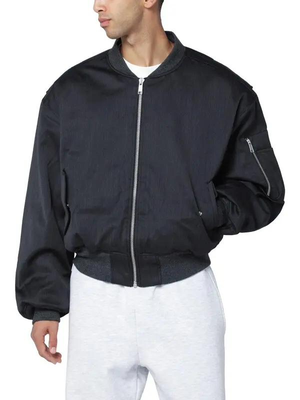 ENTIRE STUDIOS Wool-blend Bomber Jacket With Zip - Grey