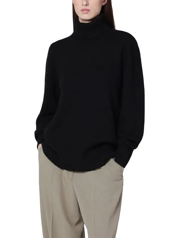 TOTEME Cashmere Turtleneck Sweater - Black
