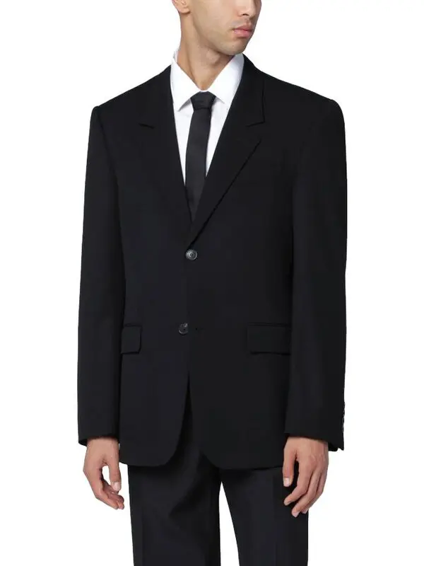 Balenciaga Single-breasted Wool Jacket - Black