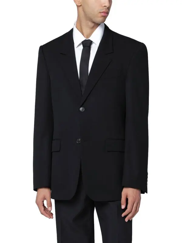 Balenciaga Single-breasted Wool Jacket - Black